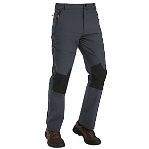 TACVASEN Mens Fleece Pants Outdoor Pants Cold Weather Pants Mens Water Resistant Hiking Pants Warm Pants Tactical Softshell Pants