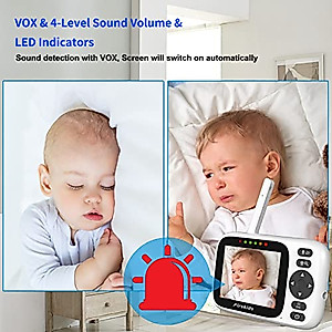 Firskids Baby Monitor with Camera and Audio,No WiFi Required,3.2" Baby Video Monitor, Long Range, Easy to Use, 2-Way Talk, VOX, Night Vision, Suitable for Baby Monitoring and Elderly Care