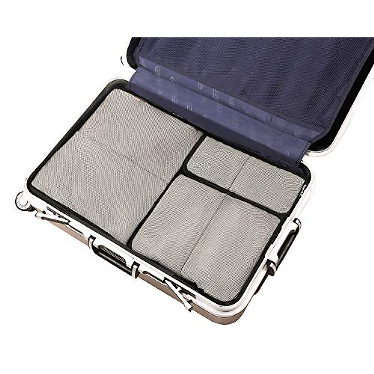 BAGAIL 6 Set Packing Cubes,Travel Luggage Packing Organizers with Laundry Bag(Black Net)
