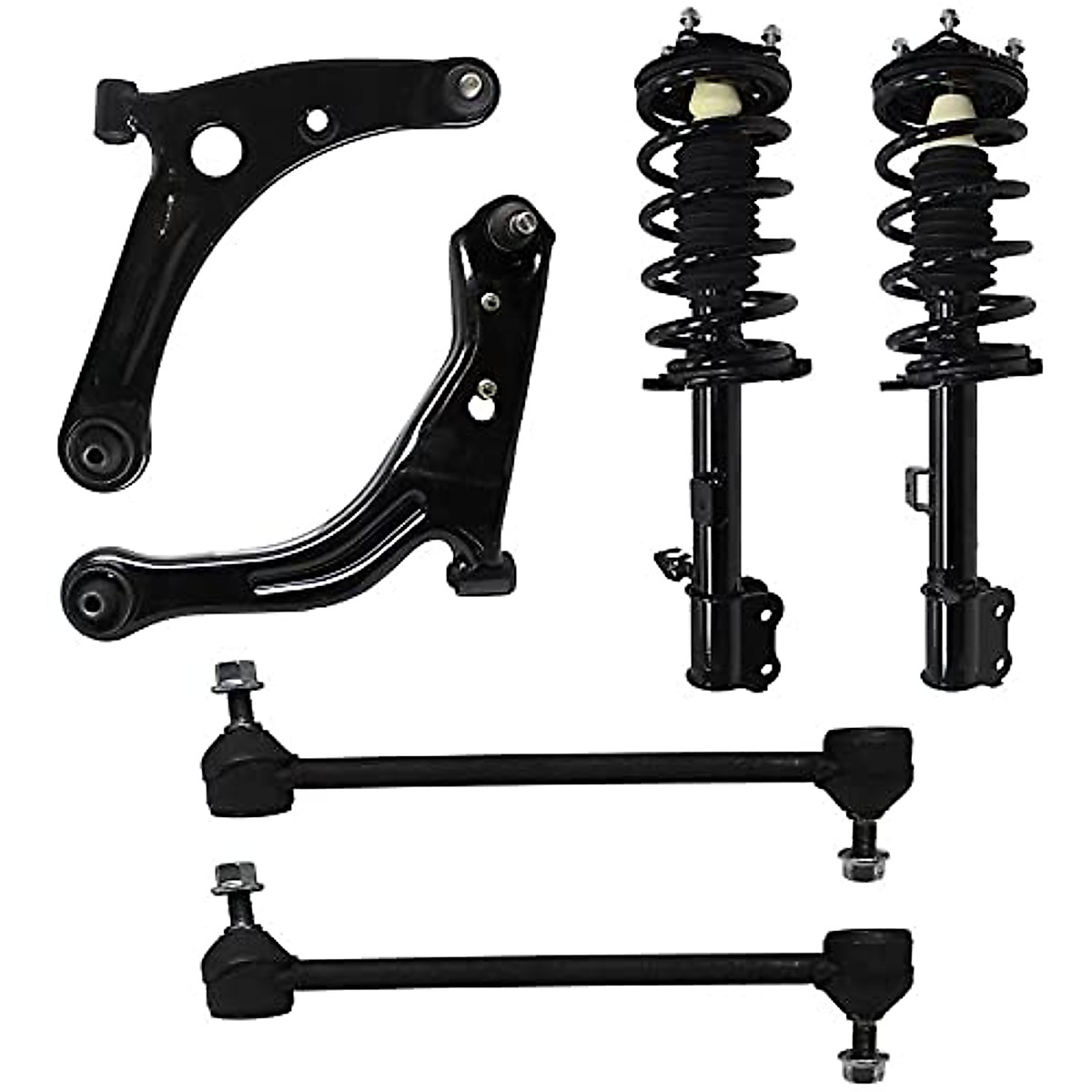 Detroit Axle - 12pc Front End Suspension Kit for Ford 2001 2002 2003 2004 Escape Mazda Tribute, 2 Struts 2 Lower Control Arms w/Ball Joints 4 Tie Rods 2 Sway Bars 2 Boots Replacement Struts Shocks