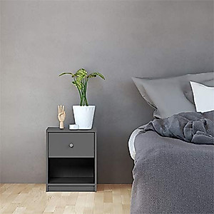 Home Square 2 Piece Chest and Nightstand Bedroom Set in Gray