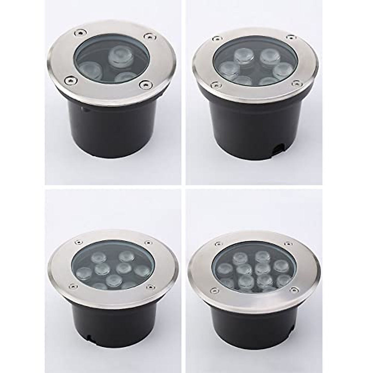 TWXG LED Outdoor IP68 Waterproof Buried Lights Embedded Round Colored Landscape Light Pool Light Stainless Steel Underwater Lights for Aquariums, Swimming Pools, Gardens