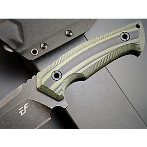 Eafengrow EF134 Fixed Blade Knife DC53 Steel Blade Two Tone G10 Handle Full Tang Heavy Duty EDC Straight Knifes for Working Camping Hunting Bushcraft(Black)