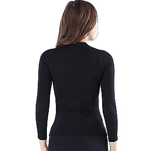 Micosuza Women's Wetsuit Jacket Premium Neoprene 1.5mm Long Sleeve Front Zip Wetsuit Top