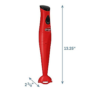 Elite Gourmet EHB-2425R Electric Immersion, Mixer, Chopper, 1-Touch Control Hand Blender, 150 Watts, Red