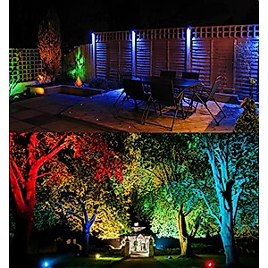 TOVEENEN LED Color Landscape Outdoor Spotlight - 120V 25W Remote Waterproof Spot Lights for Yard Garden Tree House Halloween Christmas Lighting