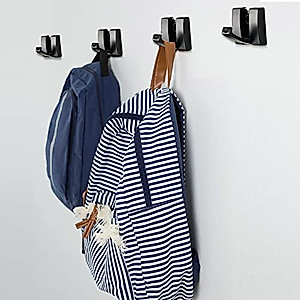 Folding Hideaway Coat Hooks 4 Pieces Heavy Duty Wall Hooks Black Towel Hooks for Bathrooms Retractable Coat Hook Space Aluminum Wall Hooks Hanging Hooks for Closet Scarf Hat Robe Key Purse Bag