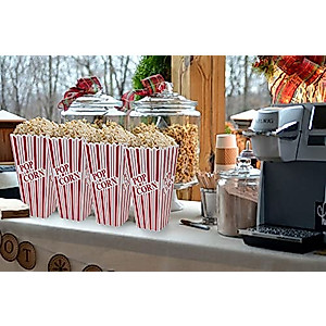 Fasmov 21 Pack Popcorn Containers, 7.7 x 4 Inches Plastic Open-Top Popcorn Boxes Reusable Popcorn Container Set for movie night or movie party theme