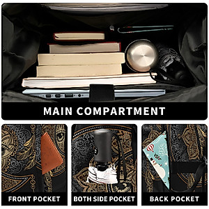 ALAZA Boho Crescent Moon & Sun Dreamcatcher Large Laptop Backpack Purse for Women Men Waterproof Anti Theft Roll Top Backpack, 13-17.3 inch