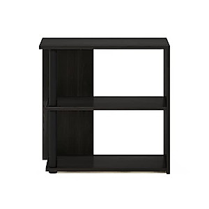 Furinno Romain 2-Tier End Table, Espresso/Black