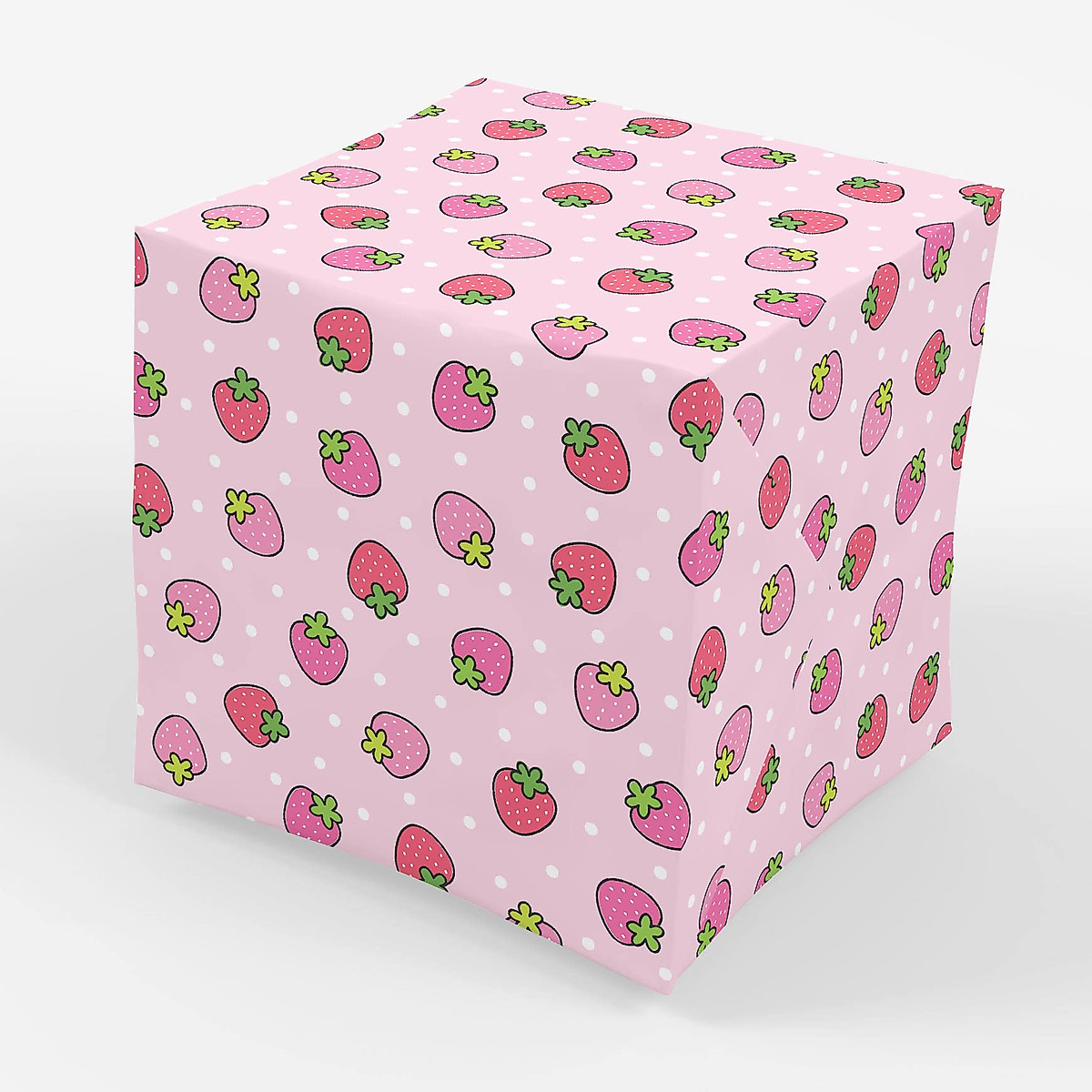 Strawberry Party Gift Wrapping Paper - Folded Flat 30 x 20 Inch (3 Sheets)