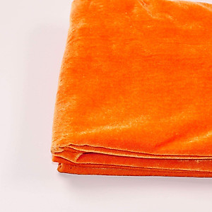 Stretch Velvet Fabric 12 Colors 62" Wide for Sewing Apparel Upholstery Curtain by The Yard (One Yard Orange)