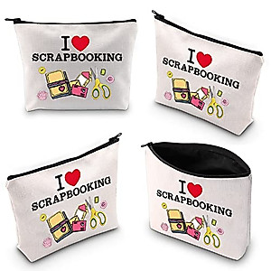 WZMPA Scrapbook Lover Cosmetic Makeup Bag Scrapbook Fan Gift I Love Scrapbooking Zipper Pouch Bag For Women Girls (Scrapbooking)