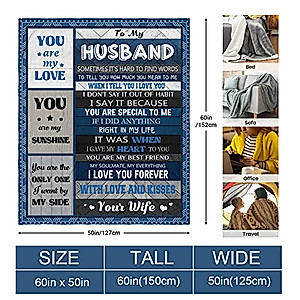 Gifts for Husband, Husband Gifts Blanket, Husband Gifts from Wife, Husband Birthday Gift, Anniversary Wedding Birthday Gifts for Husband Unique, Gift for Husband, Husband Gift Throw Blanket 60"x 50"