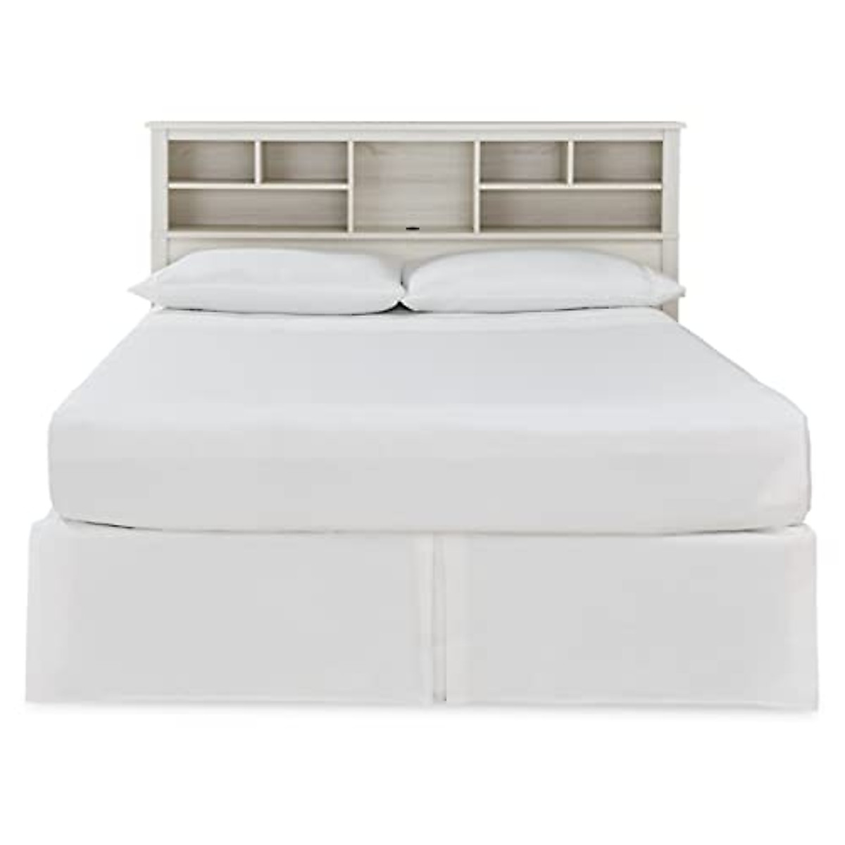 Signature Design by Ashley Dorrinson Queen Storage Headboard, 66"W x 11"D x 43"H, Whitewash