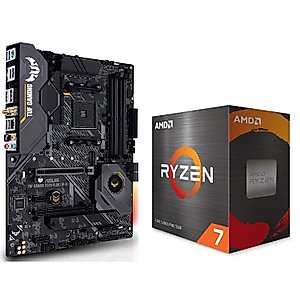 INLAND Micro Center AMD Ryzen 7 5800X 8-Core 16-Thread AM4 Unlocked Desktop Processor with ASUS TUF Gaming X570-PLUS (WI-FI) PCIe 4.0 Dual M.2 USB 3.2 Gen 2 ATX Gaming Motherboard Bundle