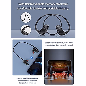 DACOM Bluetooth Headphones Wireless in-Ear Sport Earbuds with IPX7 Waterproof 20H Playtime Running Neckband Bluetooth Headphones Deep Bass Stereo for Workout Gym(Black)