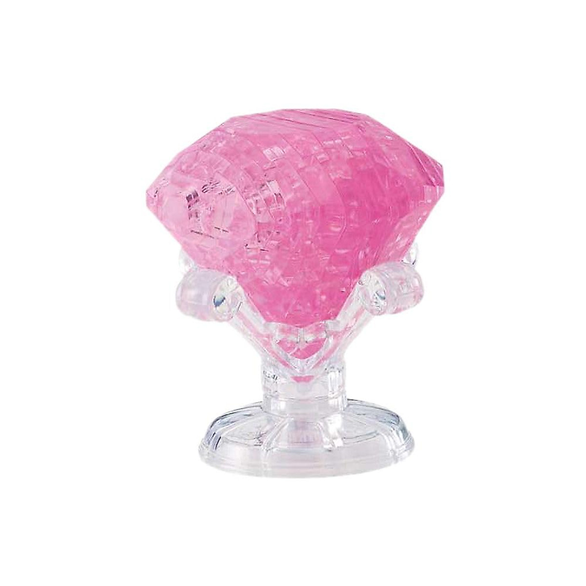 Bepuzzled Original 3D Crystal Puzzle - Pink Diamond - Fun yet challenging brain teaser that will test your skills and imagination, For Ages 12+