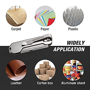 WORKPRO EDC Folding Utility Knife, Mini Box Cutter with Quick Open Axis Lock, Quick Change Blade Razor Knife, Foldable Small Pocket Knife with Belt Clip
