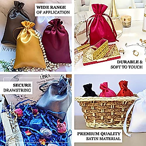 Efavormart 12PCS Dusty Rose Satin Gift Bag Drawstring Pouch Wedding Favors Bridal Shower Candy Jewelry Bags - 6"x 9"
