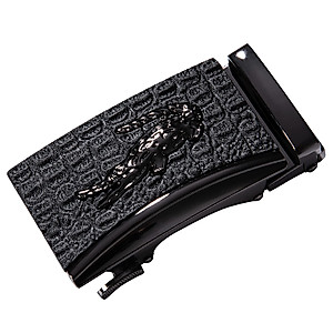 Barry.Wang Mens Belt Leather 2pack,Slide Ratchet Belt Buckle Dress Casual Gift Adjustable,Trim to Fit