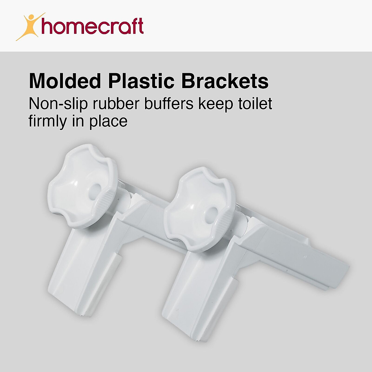 Homecraft Savanah Raised Toilet Seat, 4" High Elevated Toilet Seat Locks Onto Standard Toilets, Portable Assistance Commode Seat with Sturdy Brackets, Medical Aid for Elderly, Disabled, Limited Mobility