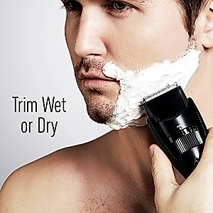 Panasonic Wet and Dry Cordless Electric Beard and Hair Trimmer for Men, Black, 6.6 Ounce