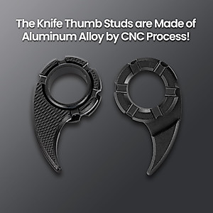 LYPOBALA Knife Thumb Studs for Spyderco Paramilitary 2 (PM2), Spyderco Delica 4, Spyderco Manix 1, Spyderco Tenacious/Endrua, Thumb Studs for Spyderco Knife with 13mm Round Hole Thumb Stud (Black)