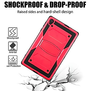 Mignova for Alcatel Joy Tab 2 8 inch 2020 Case Model 9032Z for Alcatel Joy Tab 2 Case for TCL Tab Model 9048S Tablet Case Built in Kickstand Shockproof Hard Back Protective Shell Case (Red)