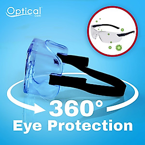 Safety Goggles | FDA Registered | Anti-Fog Design | Fits Over Glasses | Scratch Resistant | Medical Goggles | Lab Goggles | Science, Biology, Chemistry, Work, Nurse