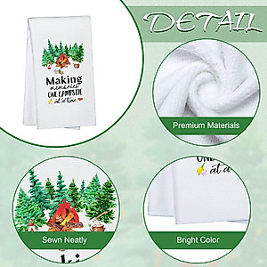 6 Pcs Camping Kitchen Towels Camping Accessories Set Funny Dish Towels, Camper Keychain, Camper Makeup Bag with Funny Sayings Novelty Gifts for Campers Camping Accessories Christmas Camper Gifts