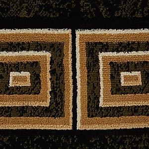 Home Dynamix Optimum Eros Area Rug 3'7" x5'2", Geometric Greek Key, Black/Beige