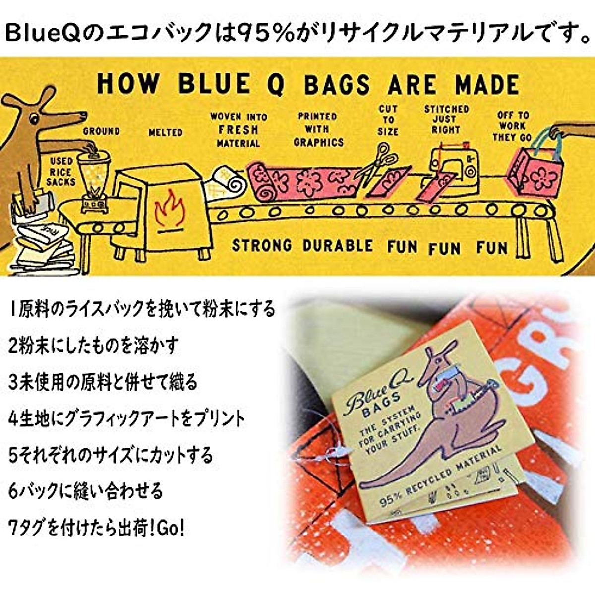 Blue Q Handy Tote ~ Hangry. Reusable lunch bag, little tote, gift bag, sturdy and easy to clean, made from 95% recycled material, 10"h x 8.5"w x 4.5"d