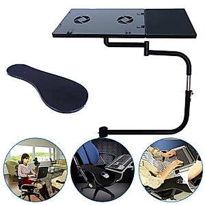 CNCEST Ergonomic Laptop Keyboard Mouse Chair Stand Mount Holder Installed to Chair Stainless Steel, Professional and Efficient