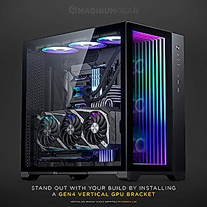 MagniumGear (MG-NE620QI_DBK02) NEO Qube 2 IM, Dual Chamber ATX Mid-Tower, Digital-RGB Infinity Mirror Front Panel, Front I/O USB Type C, Tempered Glass Panels, Black