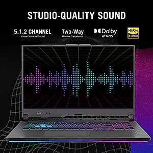 ASUS ROG Strix G17 (2023) Gaming Laptop, 17.3” QHD 240Hz, GeForce RTX 4070, AMD Ryzen 9 7945HX, 16GB DDR5, 1TB PCIe SSD, Wi-Fi 6E, Windows 11, G713PI-DS94 Eclipse Gray