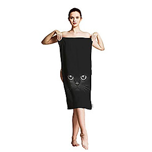 oFloral Black Cat Hand Towels Cotton Washcloths,Cool Cat Head On Black Comfortable Soft Towels for Bathroom/Kitchen/Yoga/Golf/Hair/Face Towel for Men/Women/Girl/Boys 15X30 Inch