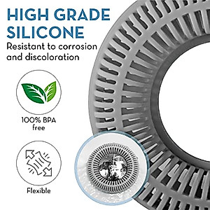 TUBRING The Ultimate Tub Drain Protector Hair Catcher/Strainer/Snare - Gray