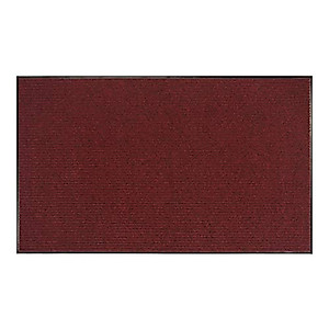 Amazon Basics Poly Linear-Rib Commercial Carpet Vinyl-Backed Mat 3' X 4' Red/Black