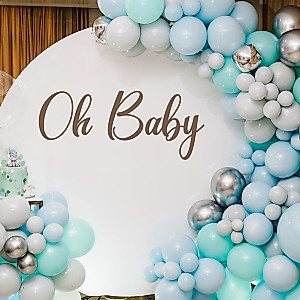 Oh Baby Decal Sign for Backdrop Large Baby in Bloom Baby Shower Party Wall Sticker Balloon Arch Letters Decorations Boy Girl Neutral Gender Reveal Decor