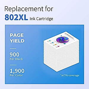 myCartridge PHOEVER Remanufactured Ink Cartridge Replacement for Epson 802XL 802 XL 802 for Workforce WF-4720 WF-4730 WF-4734 WF-4740 EC-4020 EC-4030 4040 Printer(Black Cyan Magenta Yellow 5P)