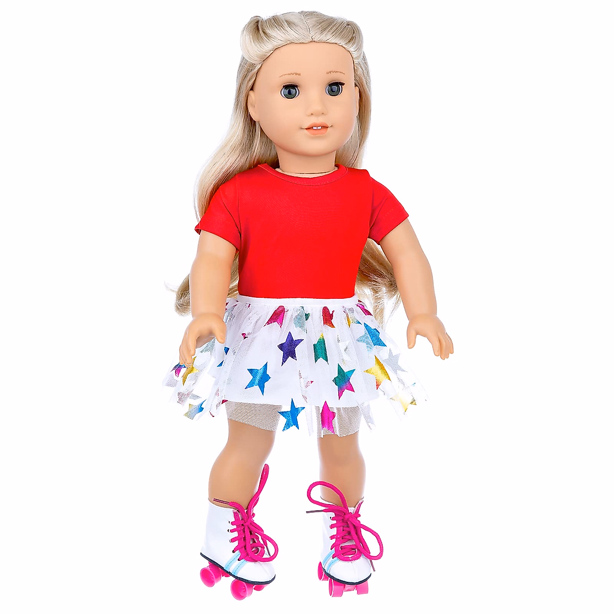18 Inch Doll Accessories, Girl Doll Accessories, 7PC Travel Skating Sport Play Set, 18 inch Girl Doll Outdoor Sport Accessories (Not Include Doll)