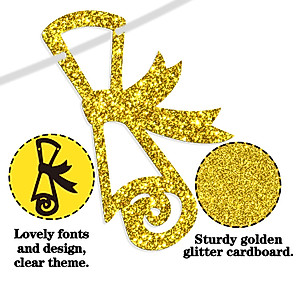 It's Giving Senior Banner, Congrats Grad/So Proud of You Sign- High School College Graduation Party Decoration Supplies, Black and Gold Glitter