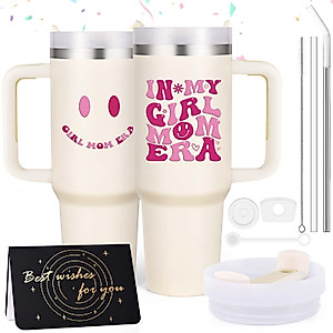 Gusgopo Gifts for Mom, 40 Oz In My Girl Mom Era Tumblers, Cute Mother Cups for Mother's Day Birthday