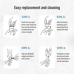 MOCK ST Facial Hair Removal for Women,Painless Hair Shaver Rechargeable,4 x Replacement Heads Included, Lady Face Electric Razor for Eyebrow, Nose, Lips, Facial, Body