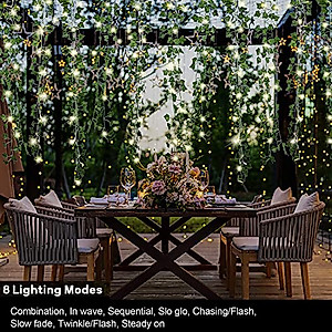 XSFANCYFUN Solar Vine String Light Outdoor Waterproof Artificial Vine Hanging Fairy Lights Fake Maple Ivy Leaf Green Rattan with 13FT/4M 20LED String Lights for Party Wedding Garden Aesthetic Decor