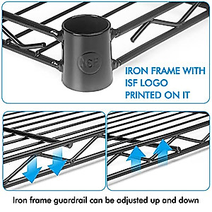 4-Shelf Adjustable,Heavy Duty Kitchen Shelf Organizer Rack,Kitchen Rack, Storage Shelving Unit on Wheel Casters,Steel Organizer Wire Rack, Metal Organizer Shelving Unit,Storage Shelf with Wheels