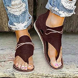 JMMSlmax Platform Wedge Sandals Women Fashion Summer Walking Flat Sandals Flip Flop Vintage T Strap Comfy Sandals Shoes