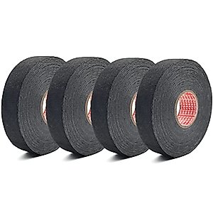 4Pcs 1in Wire Loom Harness Tape,High Temp Wiring Loom Harness Self-Adhesive Felt Cloth Tape for Automotive Electrical Wrap Protection Noise Damping Cable Fixed 25mm×25