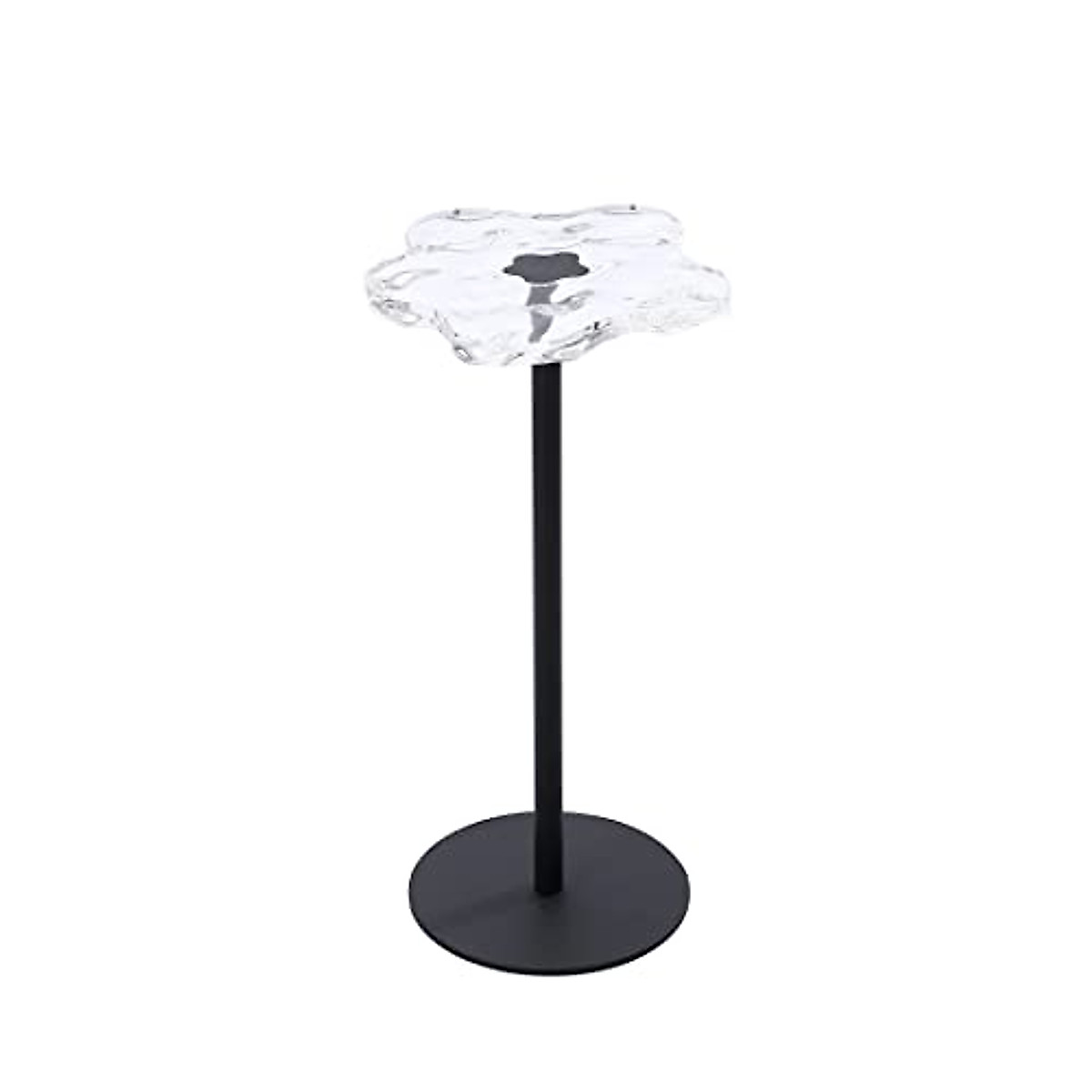 Acrylic Panel with Iron Tripod Creative Flower Shaped Small Edge Table Acrylic Transparent Sofa Corner Table Nordic Modern Coffee Table Portable Detachable Dessert Table Mobile Coffee Table (Small)